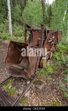 Mucker, car loading ore to cars, Miners Park in Bullion City, Canyon of ...