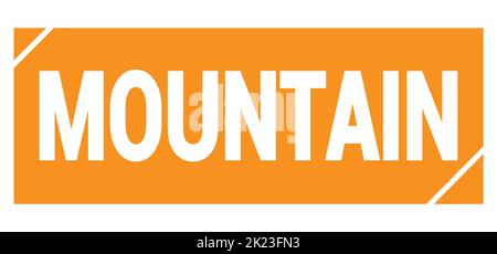 MOUNTAIN text written on orange rectangle stamp sign Stock Photo - Alamy