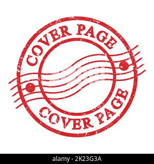 COVER PAGE text written on pink-black round stamp sign Stock Photo - Alamy