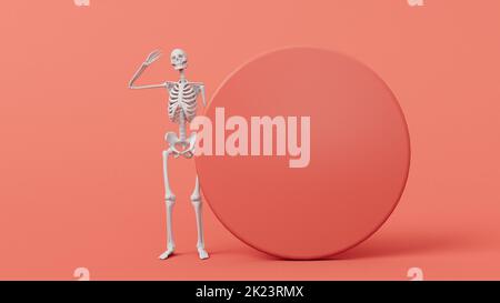 Fun halloween waving skeleton character. 3D Rendering Stock Photo - Alamy