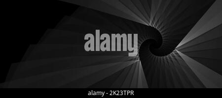 Black abstract geometric nautilus spiral wallpaper background. Elegant ...