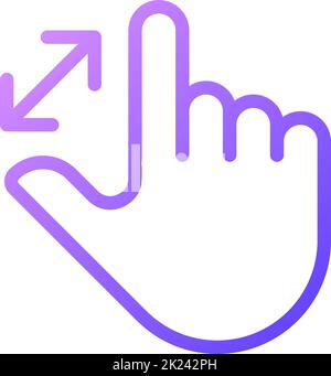 Zoom Gesture icon linear logo mark set collection in black and white for web Stock Vector Image ...