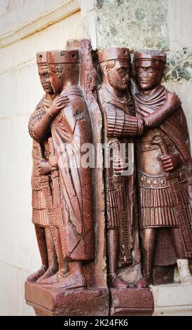 Venice. Italy. 4th C porphyry sculpture Portrait of the Four Tetrarchs ...