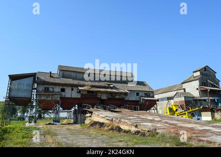 The old building for storing and pouring grain. The grain mill Stock ...