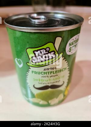 Canned sweet juicy yellow Jackfruit segment Stock Photo - Alamy