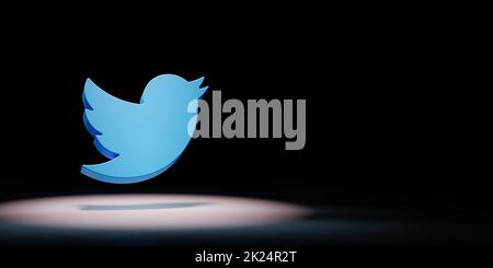 Twitter Logo 3D Symbol Shape on Plastered Light Grey Background with ...