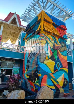 Roatan, Honduras - April 26, 2022: Shop area at port and town center of ...