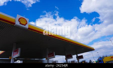 Katowice, Poland - April 17, 2022: SHELL fuel and gas station Stock ...