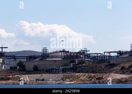 Revithoussa. 21st Sep, 2022. Photo taken on Sept. 21, 2022 shows Greece ...