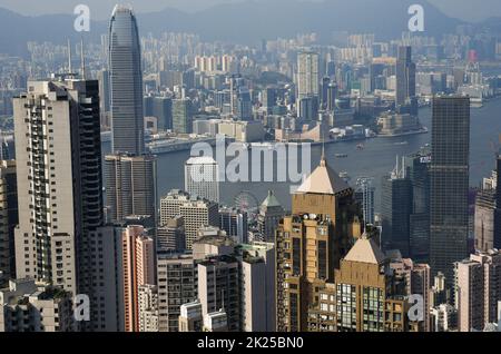 The view taken at Victoria PeakHH Lions Pavilion at The Peak. 28JUL22 ...