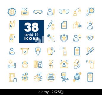 Corona virus icon set. Covid-19 icon. nCoV-2019 Stock Photo - Alamy
