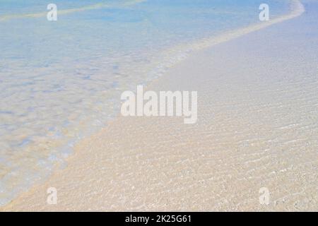 Texture of clear sandbank water Holbox island beach in Mexico Stock ...