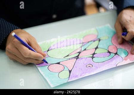 Creative Spiritual Practice. Neurographics Meditation Stock Photo - Alamy
