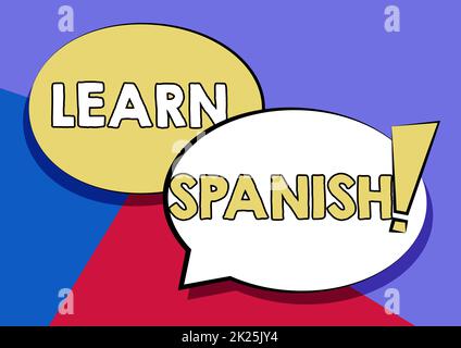 Hand writing sign Learn Spanish, Business overview Translation Language ...
