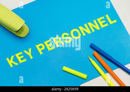 Text caption presenting Key Personnel, Concept meaning Program ...