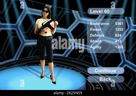 Online Game Character Selection Screen Menu UI Stock Photo - Alamy