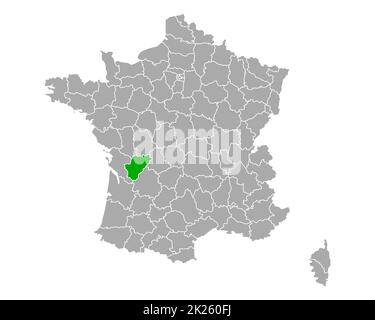 Map of Charente in France Stock Photo - Alamy