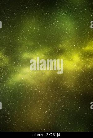 Night starry sky and bright yellow red galaxy, vertical background. 3d ...