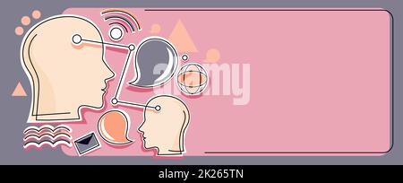 Multiple Heads Connected Showing New Technology Ideas. Gears In Brain ...