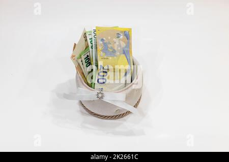 euro money banknotes in the gift box Stock Photo - Alamy