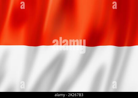 Hesse state flag, Germany waving banner collection. 3D illustration ...