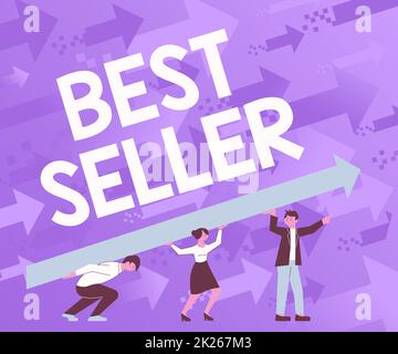 Conceptual caption Best Seller, Word for book or other product that ...