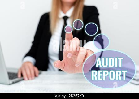 Conceptual caption Audit Report. Business showcase An appraisal of ...