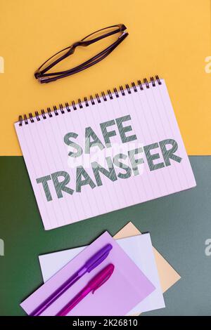Hand writing sign Safe Transfer. Business showcase Wire Transfers ...