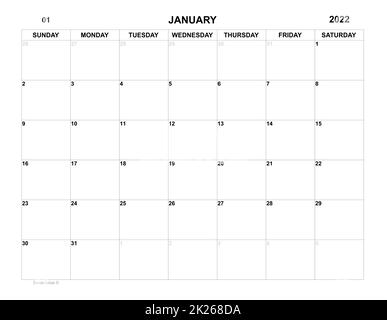 Calendar, January Month Stock Photo - Alamy
