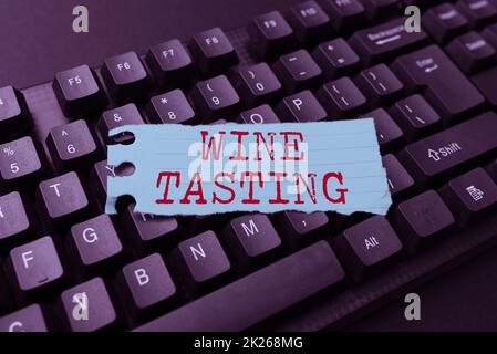 Text caption presenting Wine Tasting. Word for Degustation Alcohol ...