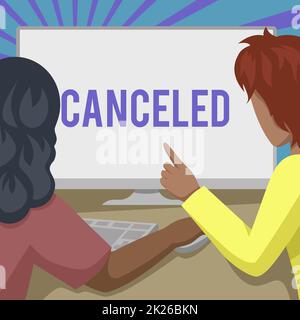 Text sign showing Canceled. Business photo text to decide not to ...