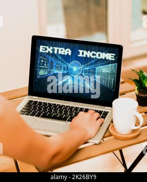 Sign displaying Extra Income. Business approach Additional fund ...