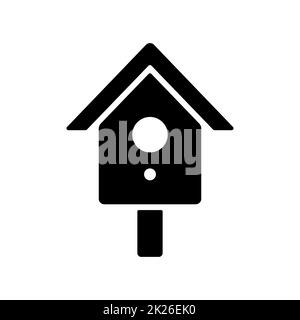 Nesting box or birds house vector icon Stock Photo - Alamy