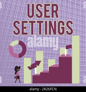 Text showing inspiration User Settings. Business idea Configuration of appearance Operating ...