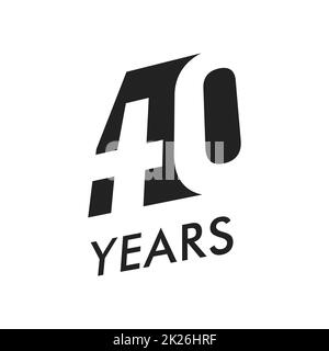 40th Anniversary abstract vector logo. Forty Happy birthday day icon ...