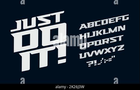 Car font alphabet letters. Automotive brand logo typography. Steel ...