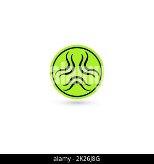 Toxic green vector icon. Radiation pictogram. Biohazard Warning symbol ...