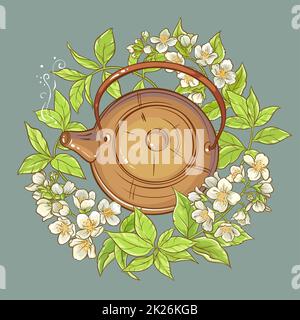 jasmine tea vector illustration Stock Photo - Alamy