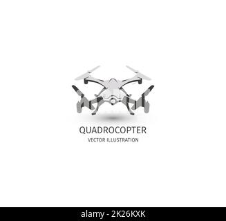 Isolated rc drone logo on white. UAV technology logotype. Unmanned ...