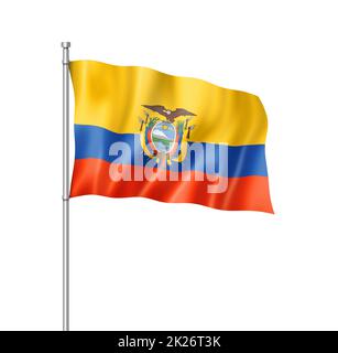 Ecuadorian flag isolated on a blue sky. Horizontal banner Stock Photo ...