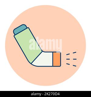 Asthma inhaler vector icon. Medical sign Stock Photo - Alamy