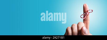Remind One Important Thing On Finger. Remember Ribbon Stock Photo - Alamy