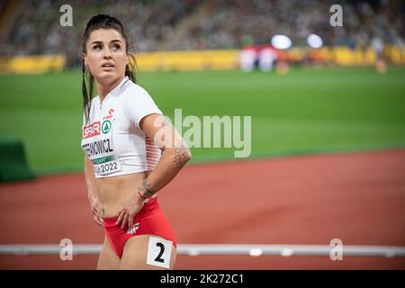 Magdalena Stefanowicz participating in the 100 meters of the European ...