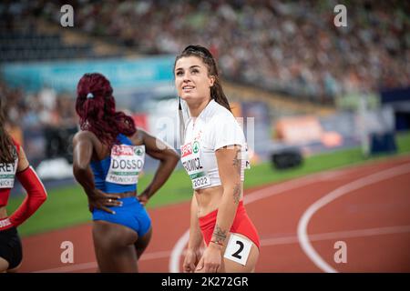 Magdalena Stefanowicz participating in the 100 meters of the European ...