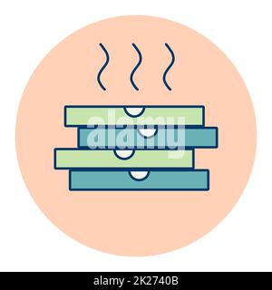 Stock vector icon of four boxes for pizza Stock Photo - Alamy