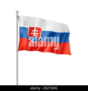 flag of Slovakia or Slovakian banner on wooden background Stock Photo ...