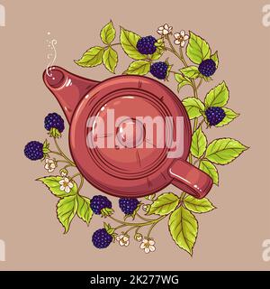 blackberry tea in teapot Stock Photo - Alamy