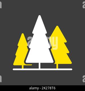 Conifer forest vector glyph icon. Nature sign Stock Photo - Alamy