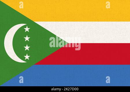 Flag of Comoros. Comoros flag on fabric surface. Fabric Texture. Union ...