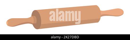 Realistic drawing of a rolling pin on a white background - Vector Stock ...